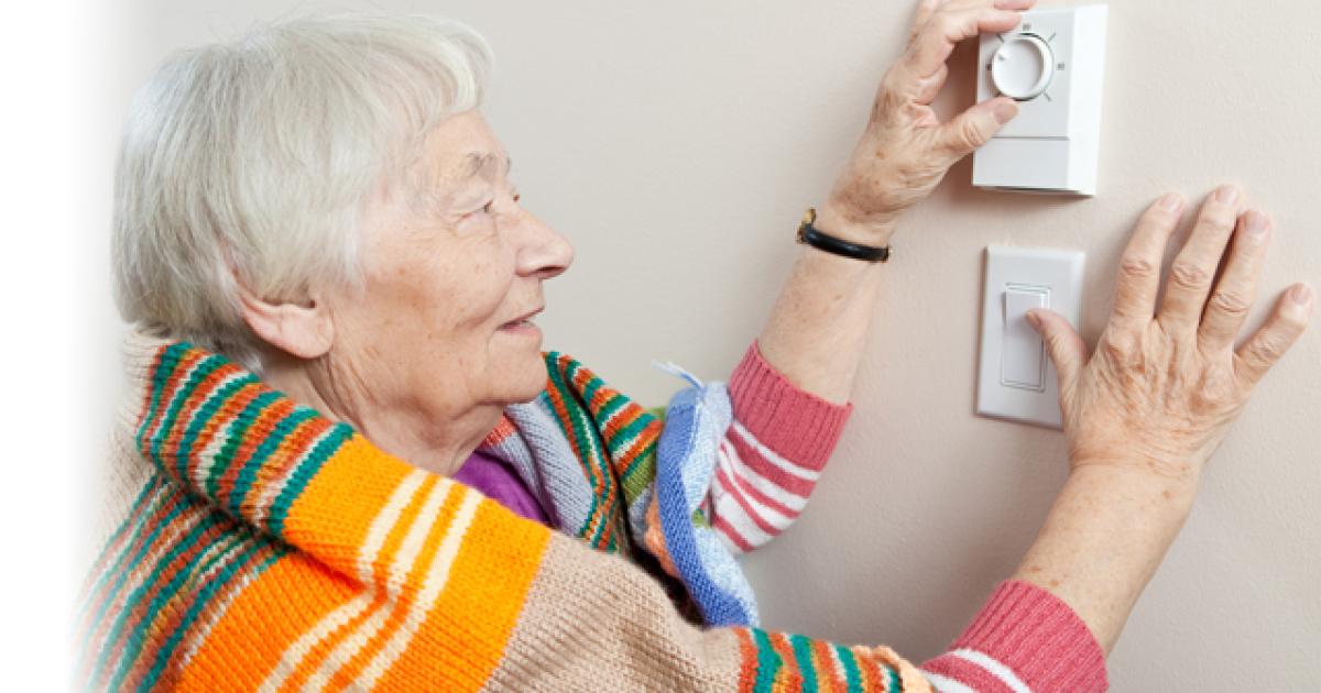 old lady extremely cold